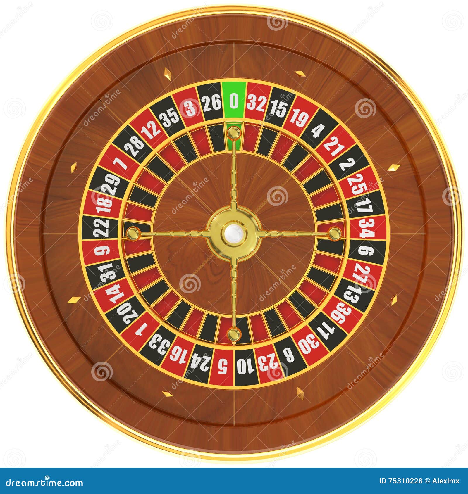 Casino Roulette, Top View. 3D Rendering Stock Illustration ...