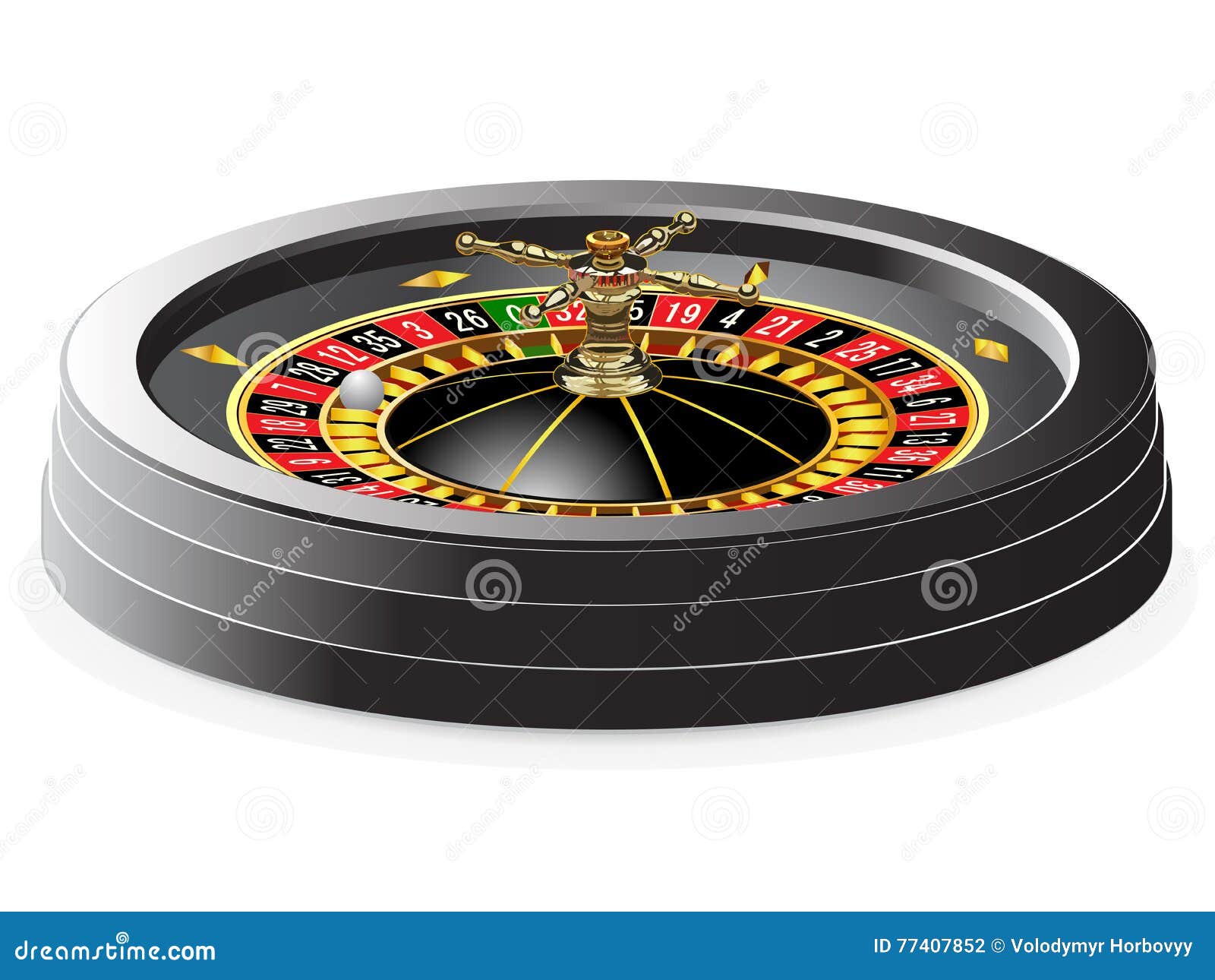 Casino roulette wheel stock vector. Illustration of good - 77407852