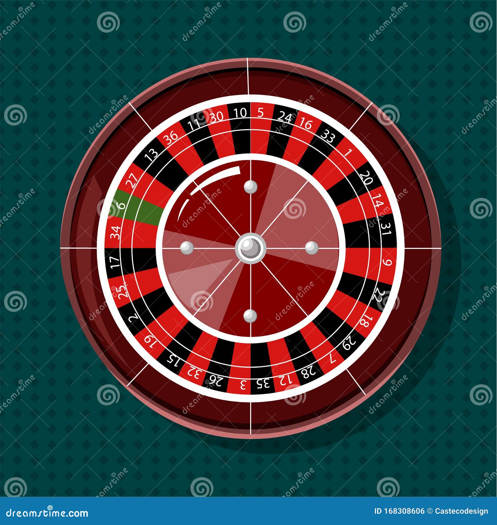 Casino Roulette Wheel from Top View. Vectors Stock Vector ...