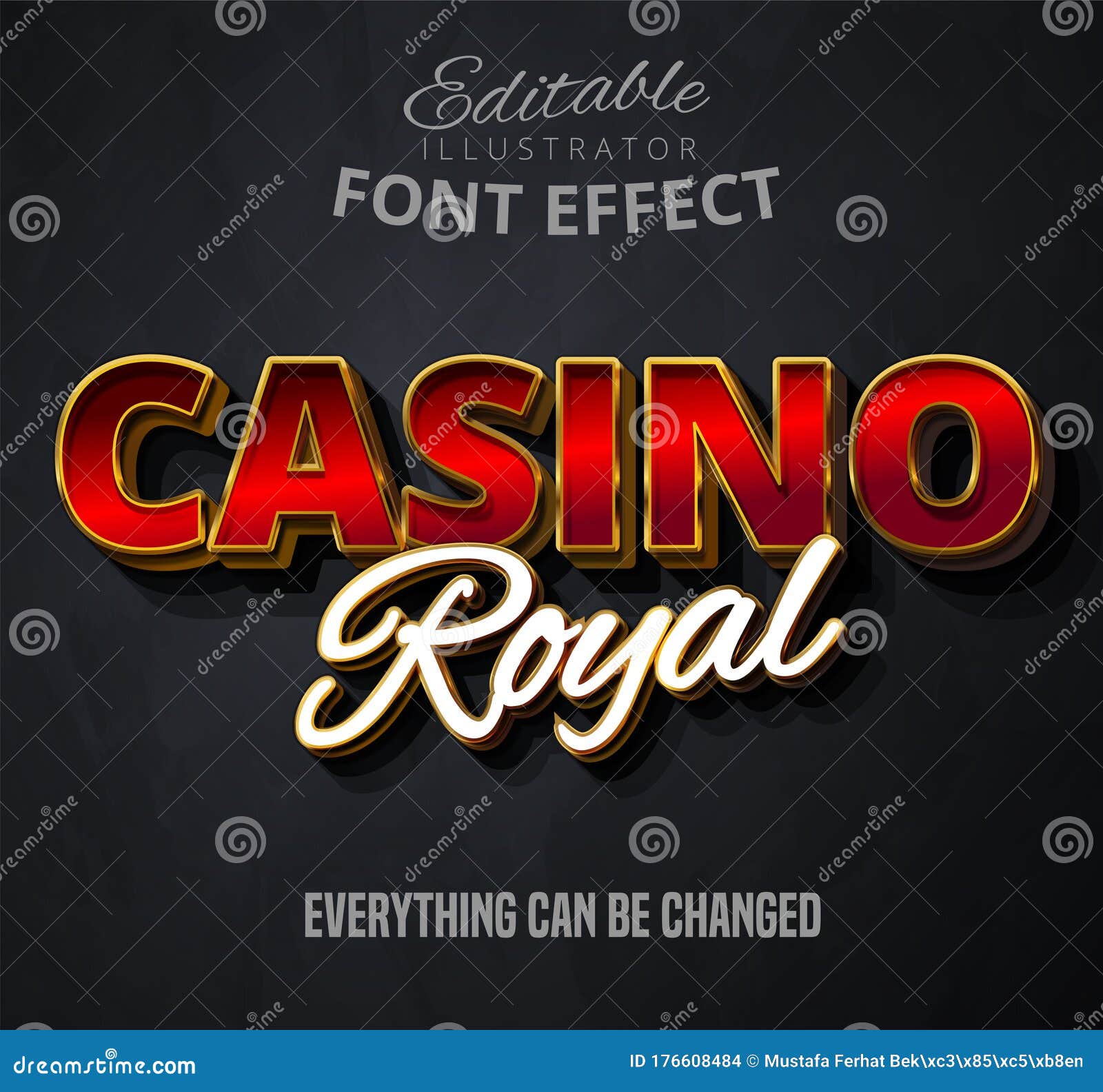 Casino Royal Text, Editable Font Effect Stock Photo - Image of stamp ...