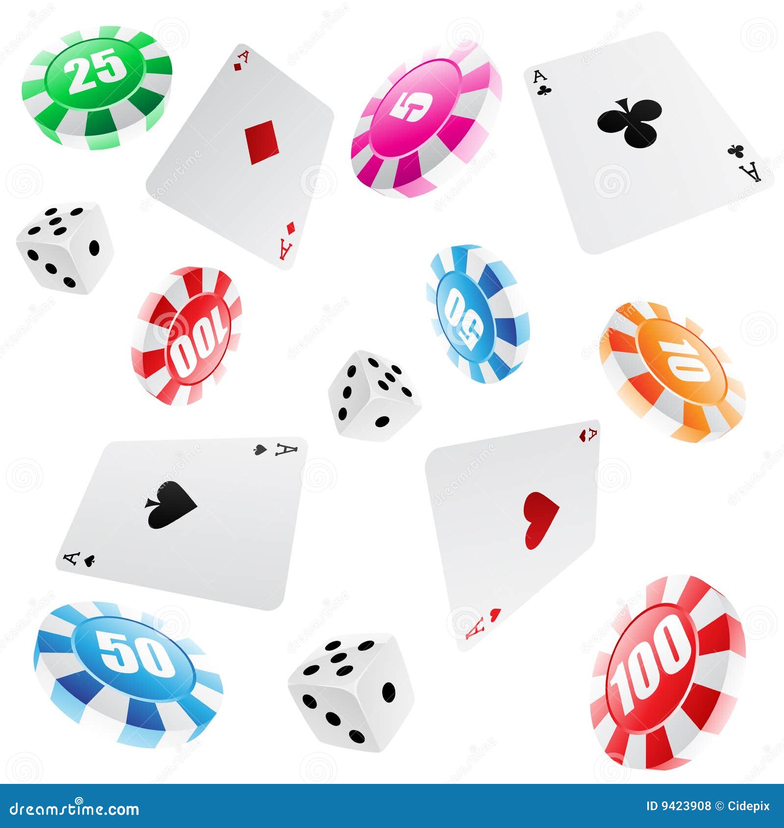 Casino seamless pattern stock vector. Illustration of icon - 9423908