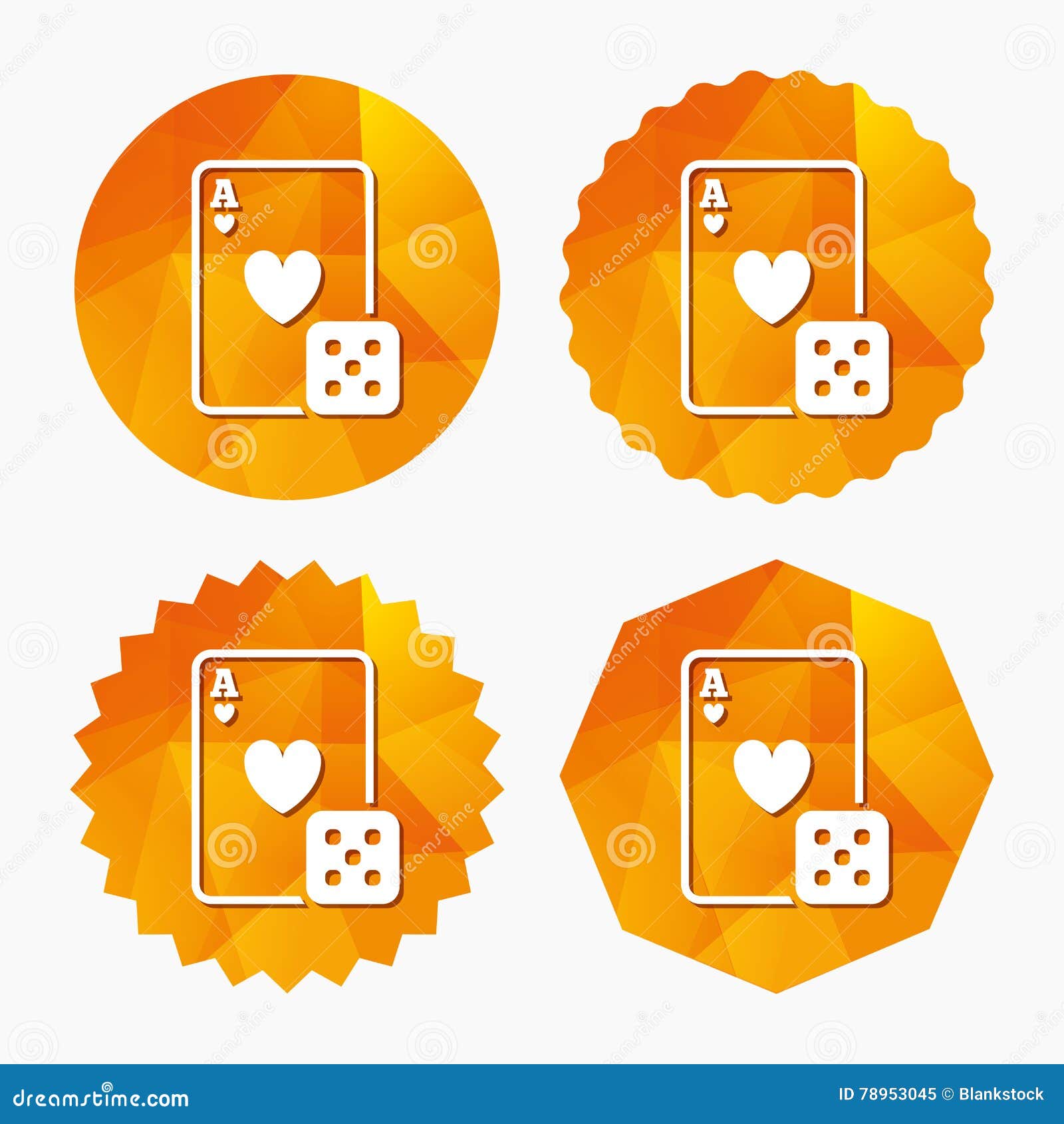 Casino Sign Icon. Playing Card with Dice Symbol Stock Vector ...