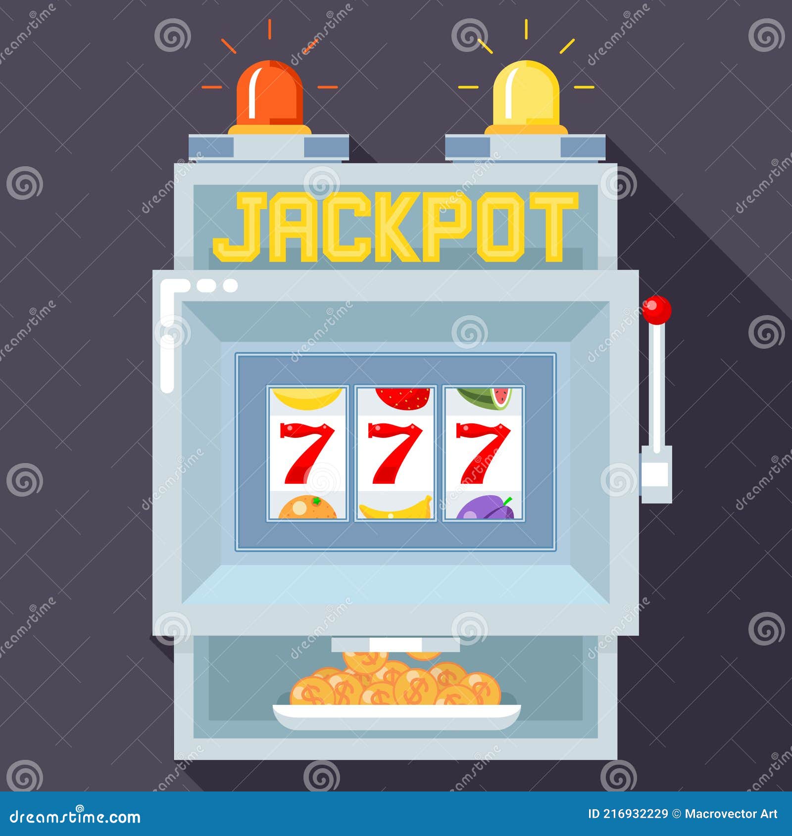 Casino Slot Gambling Machine. Vector Ui Game Template Stock Vector ...