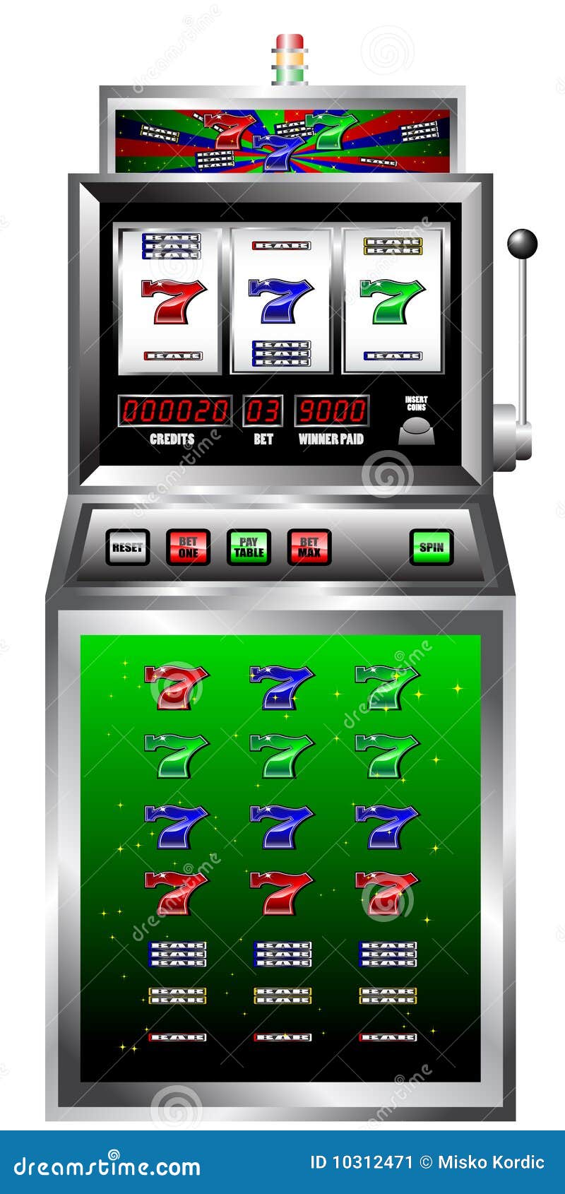 Casino slot machine stock vector. Illustration of play - 10312471