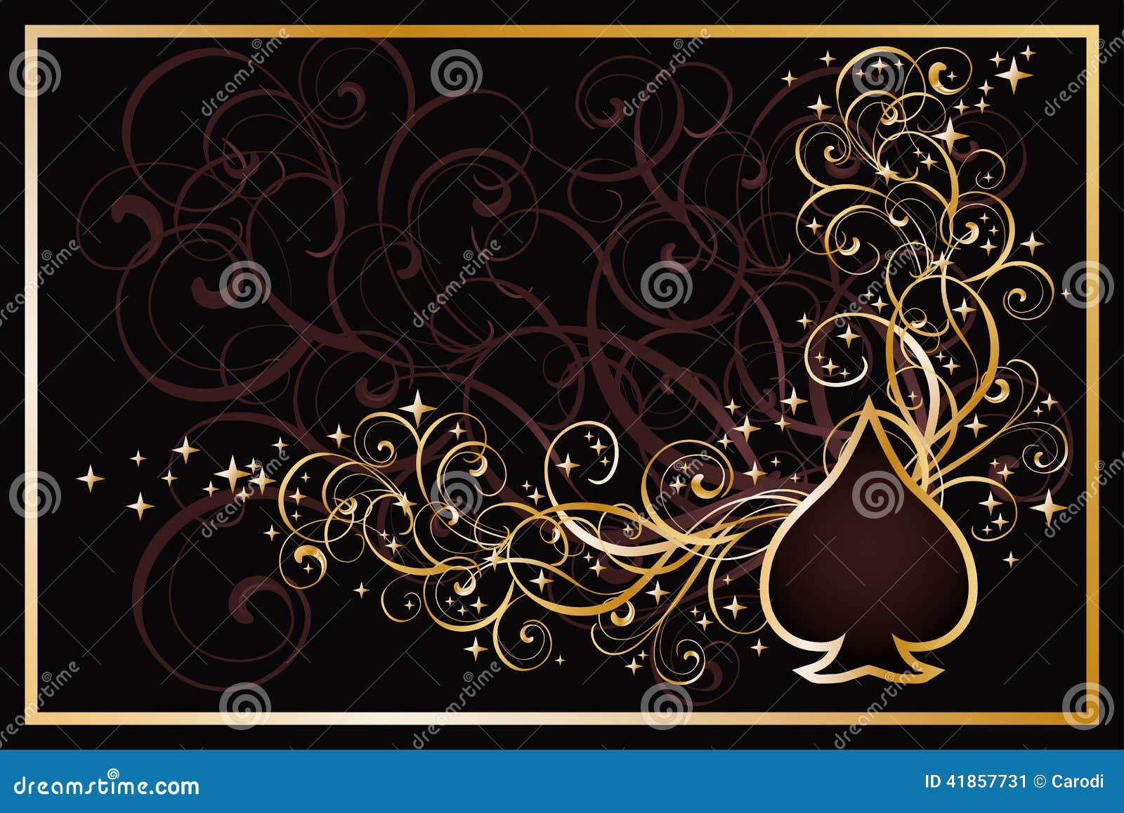 Casino spades golden card stock vector. Illustration of casino - 41857731