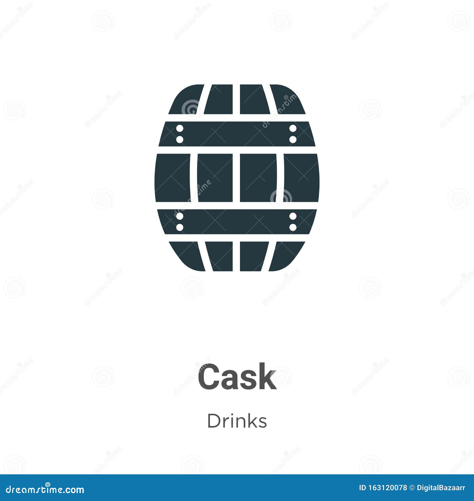 Cask Vector Icon on White Background. Flat Vector Cask Icon Symbol Sign ...