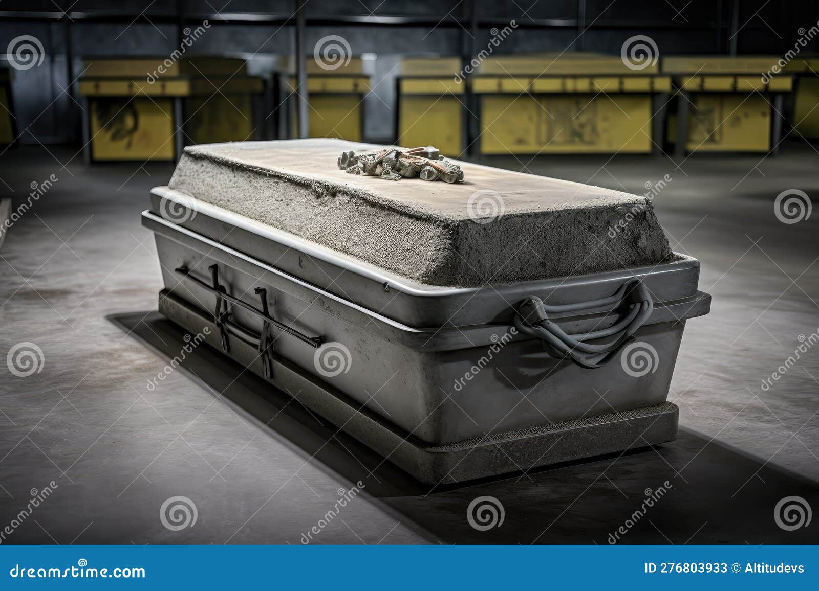 Casket Made of Lead and Concrete in a Nuclear Waste Storage Facility ...