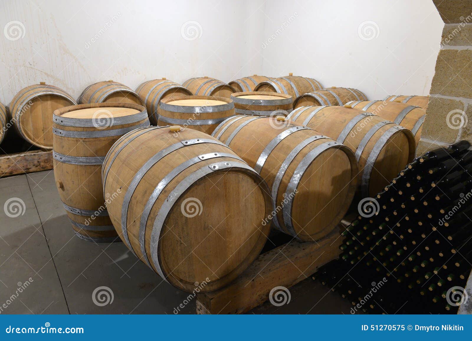 Casks in wine cellar stock image. Image of taste, cask - 51270575
