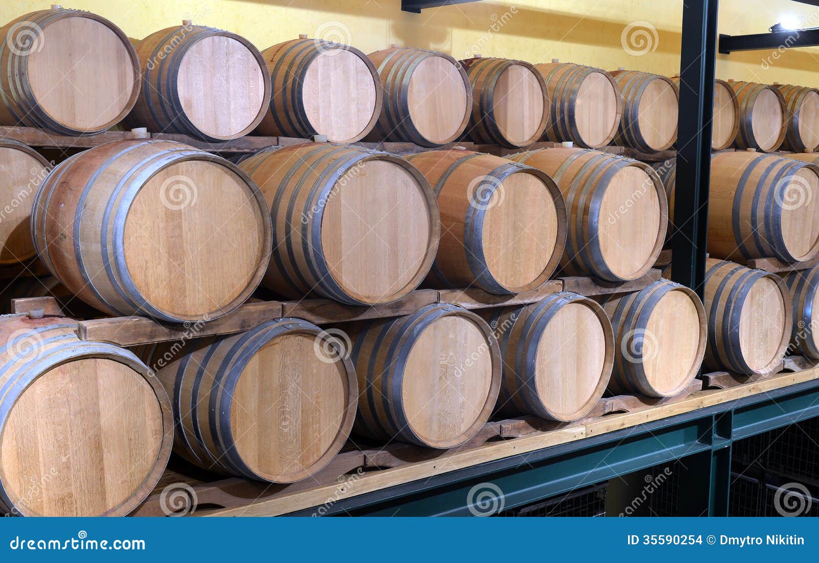 Casks in wine cellar stock photo. Image of drink, vino - 35590254