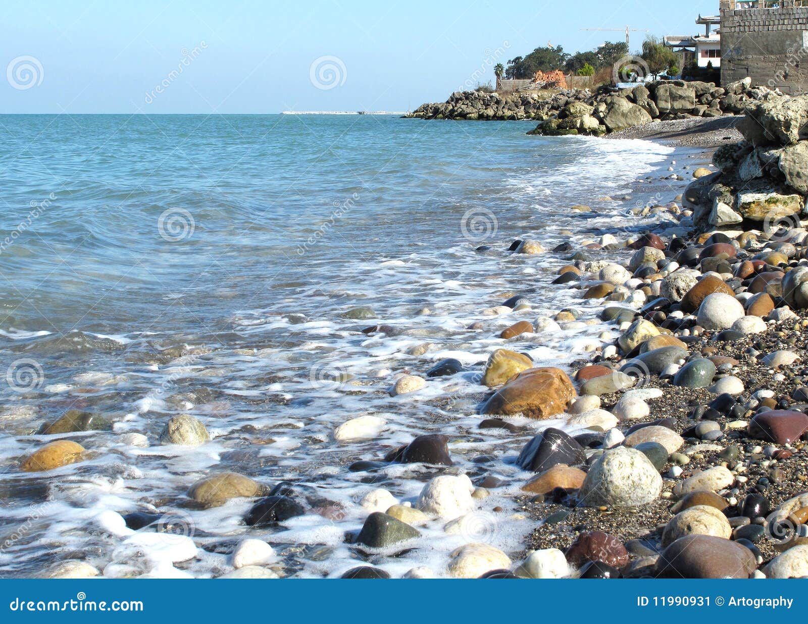 Caspian beach stock image. Image of gravel, color, horizon - 11990931