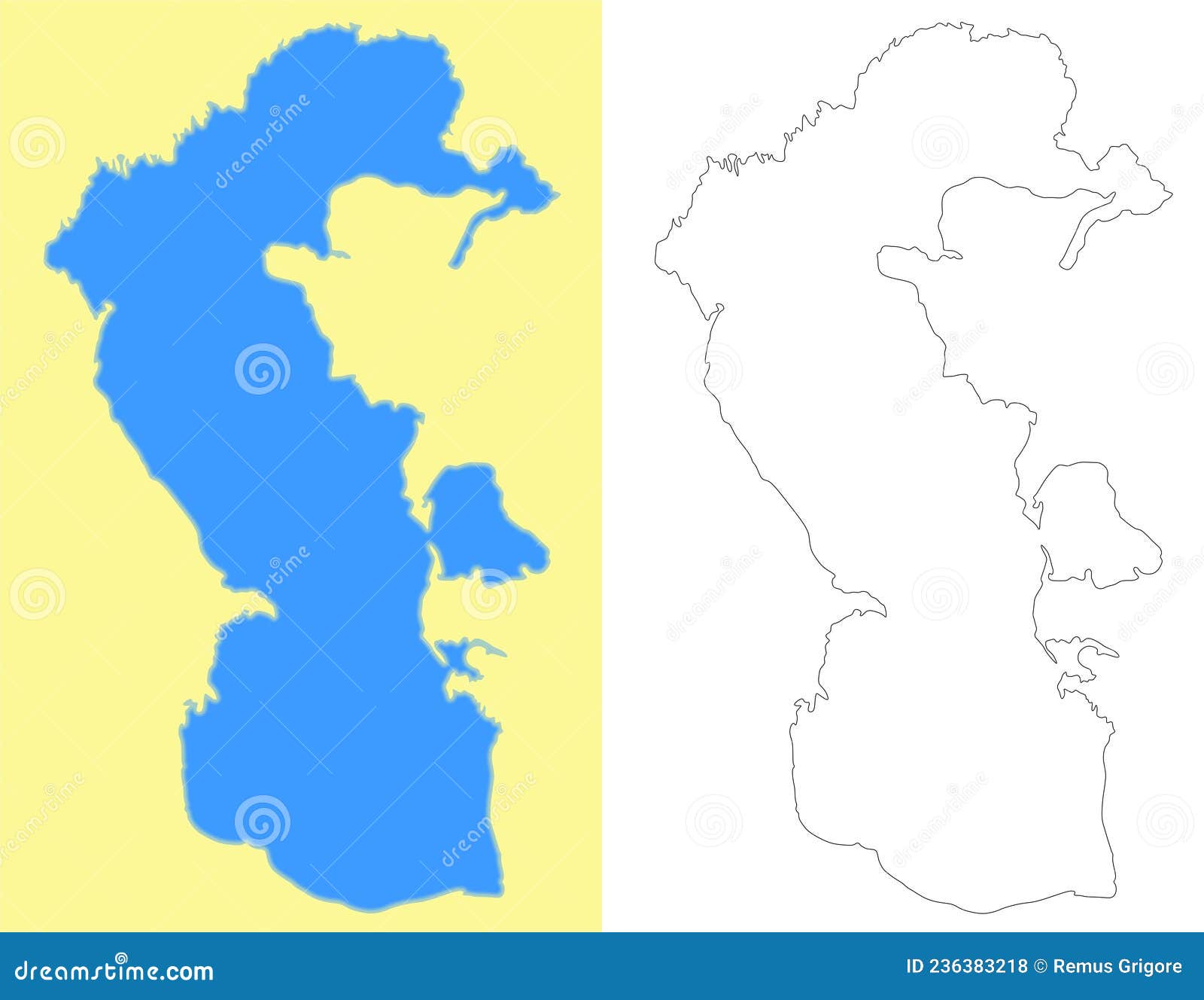 Caspian Sea Map - Cdr Format Stock Vector - Illustration of region ...