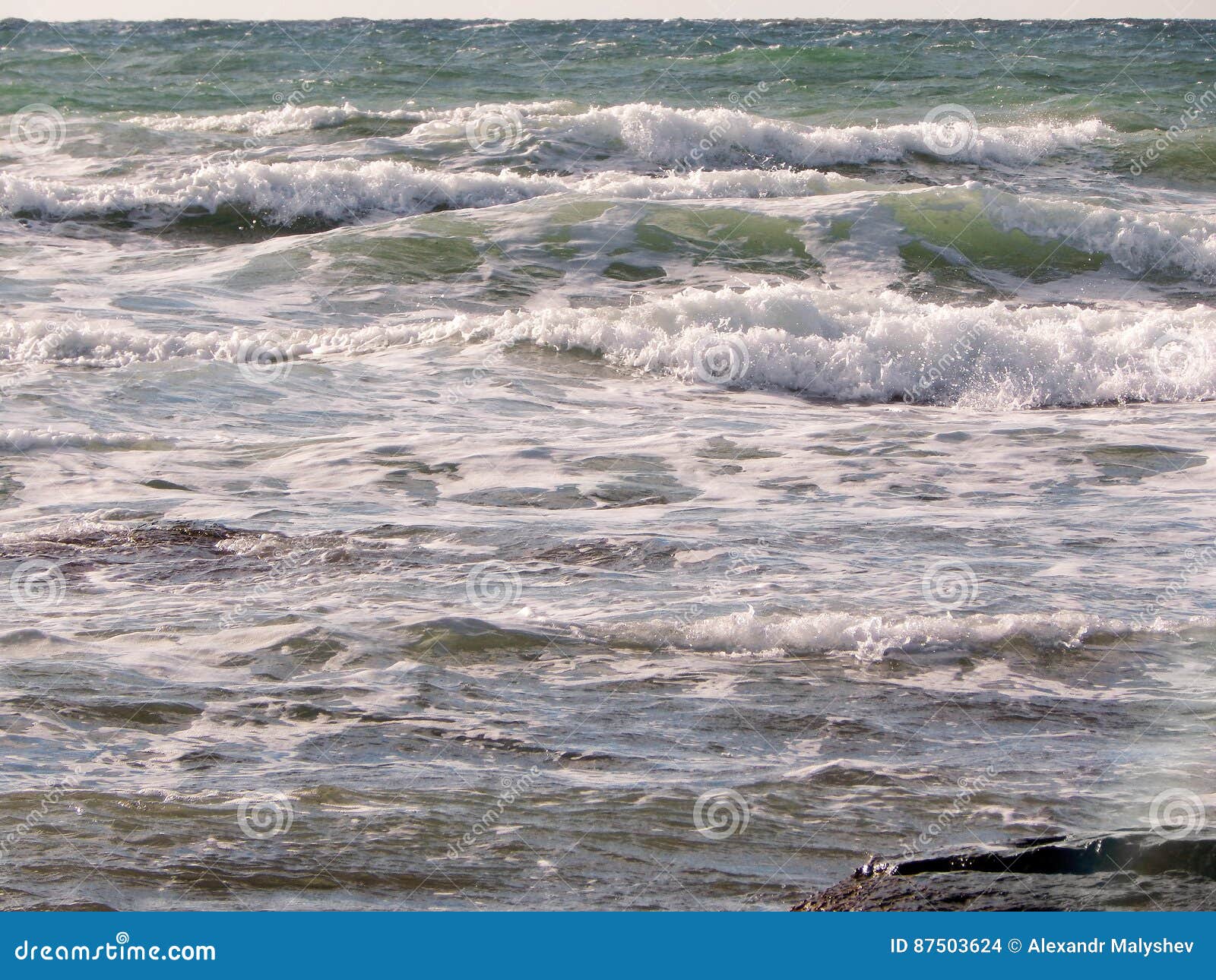 Caspian Sea. stock photo. Image of surf, coast, storm - 87503624