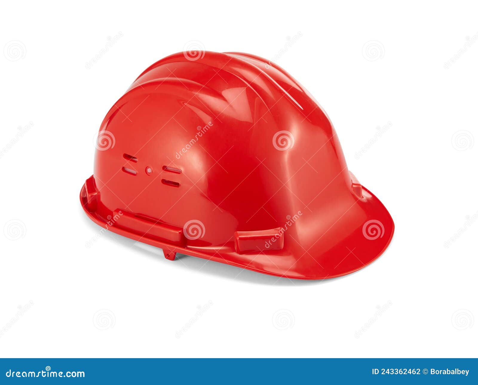 Casque De Construction Rouge Sur Fond Blanc. Vue Frontale Photo stock ...