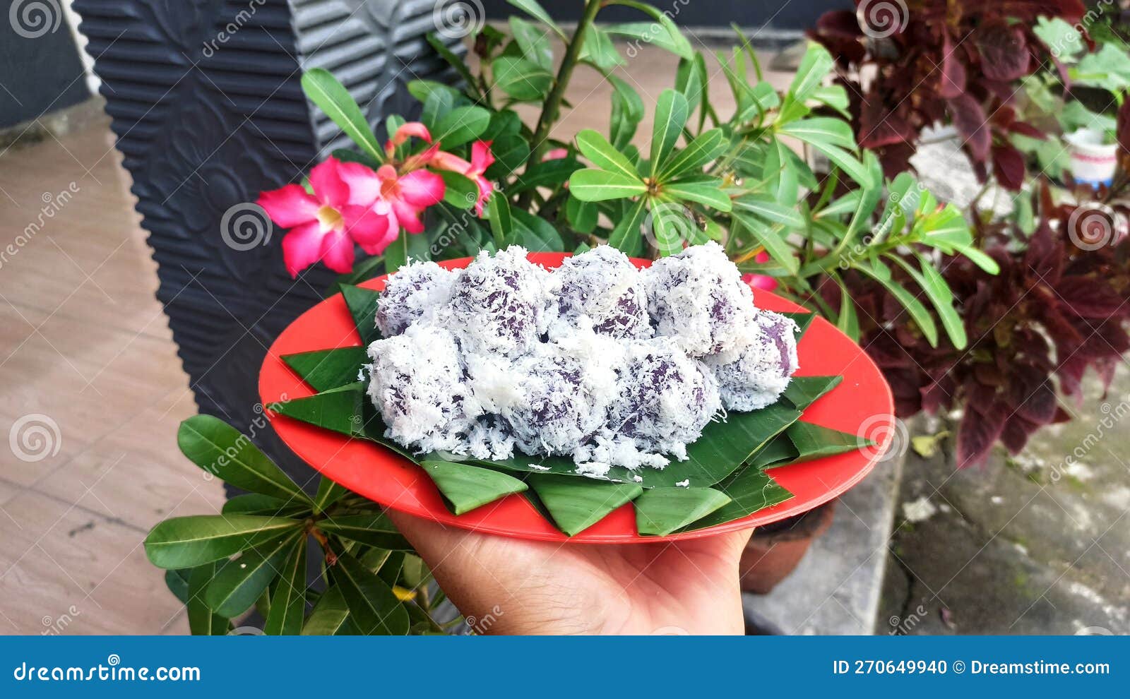 Cassava ball with coconut stock photo. Image of dish - 270649940