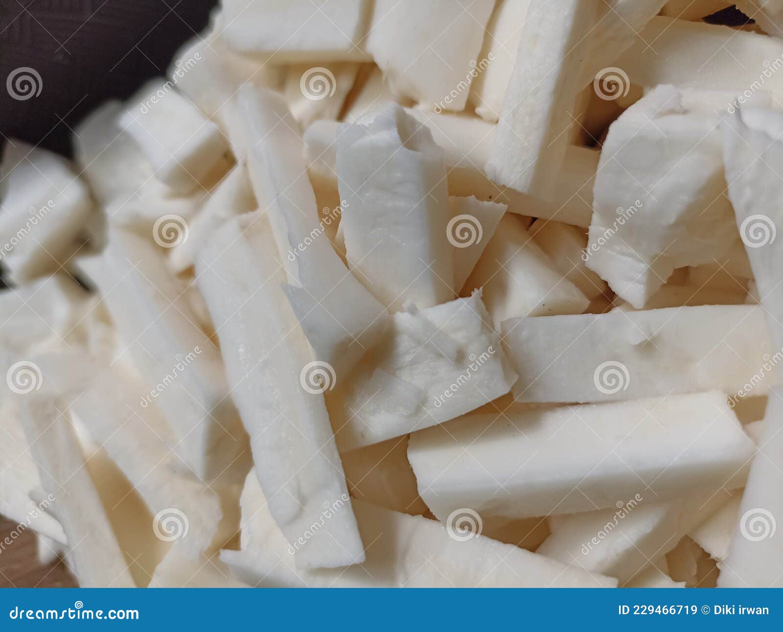This is Cassava that is Cut into Small Pieces for Cooking. Stock Image ...