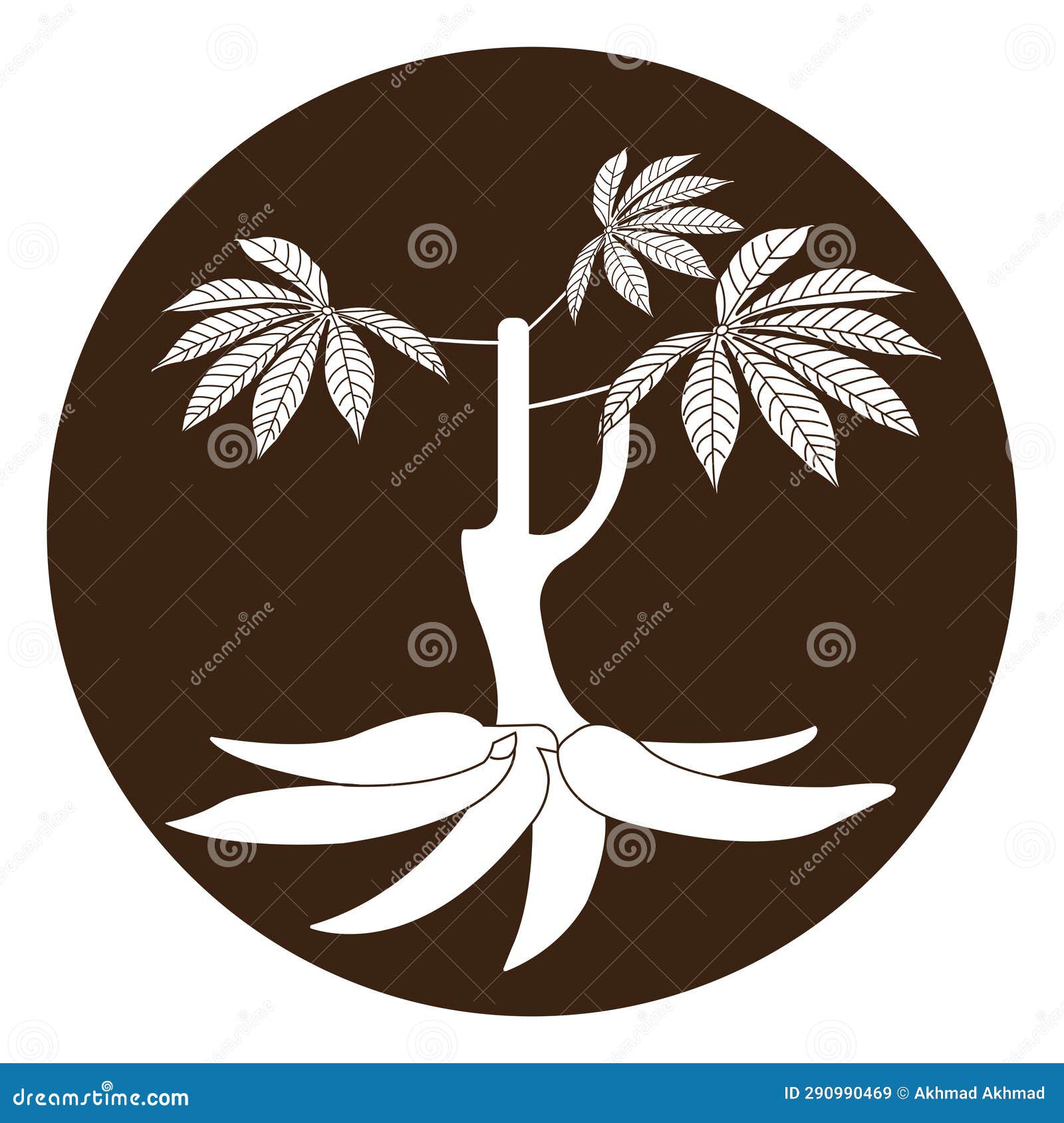 Cassava Icon Cartoon Vector 290990469