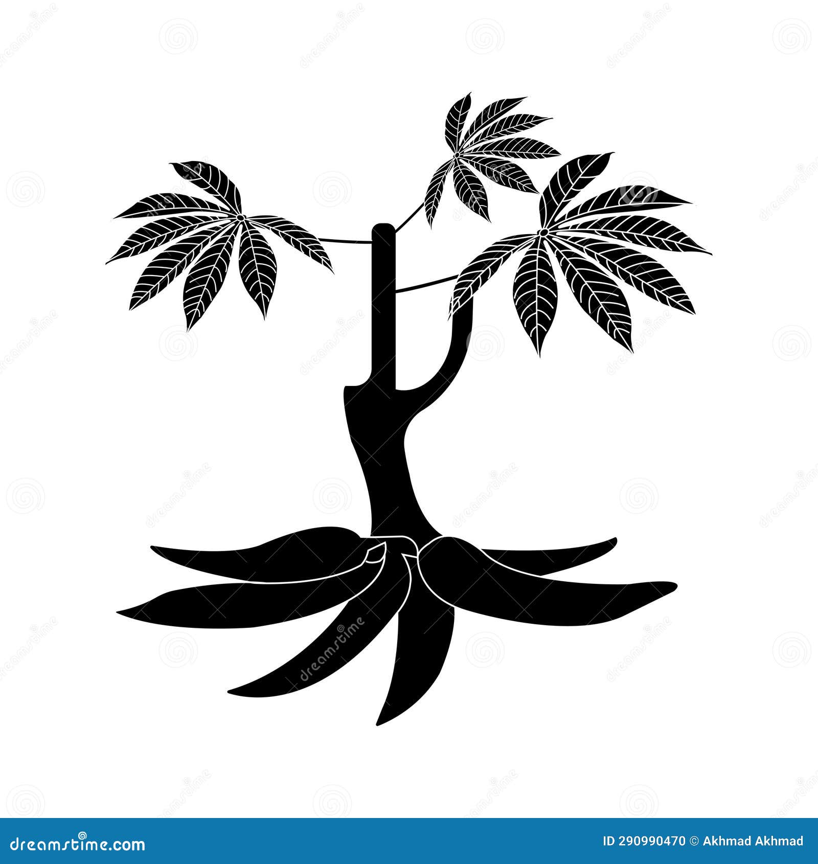 Cassava Icon Cartoon Vector 290990469