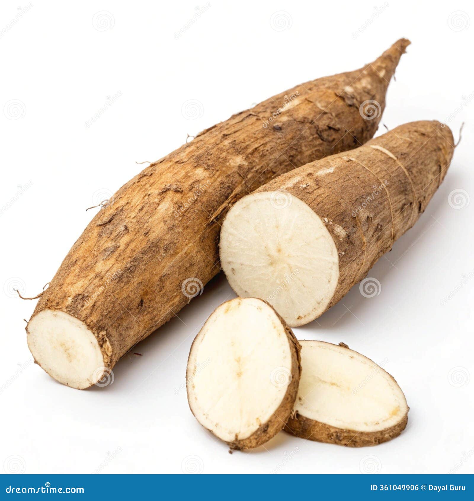 Cassava Isolated On White Background Royalty-Free Stock Photo ...