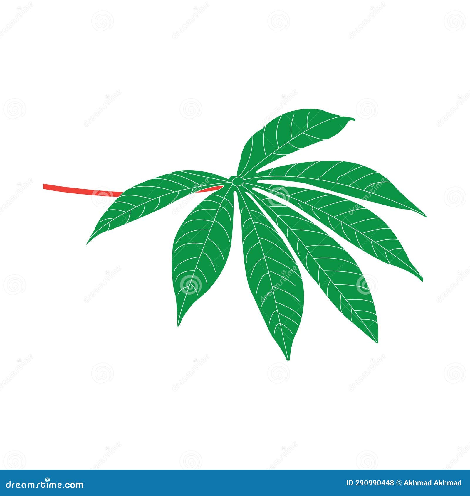 Cassava leaf icon stock vector. Illustration of botany - 290990448