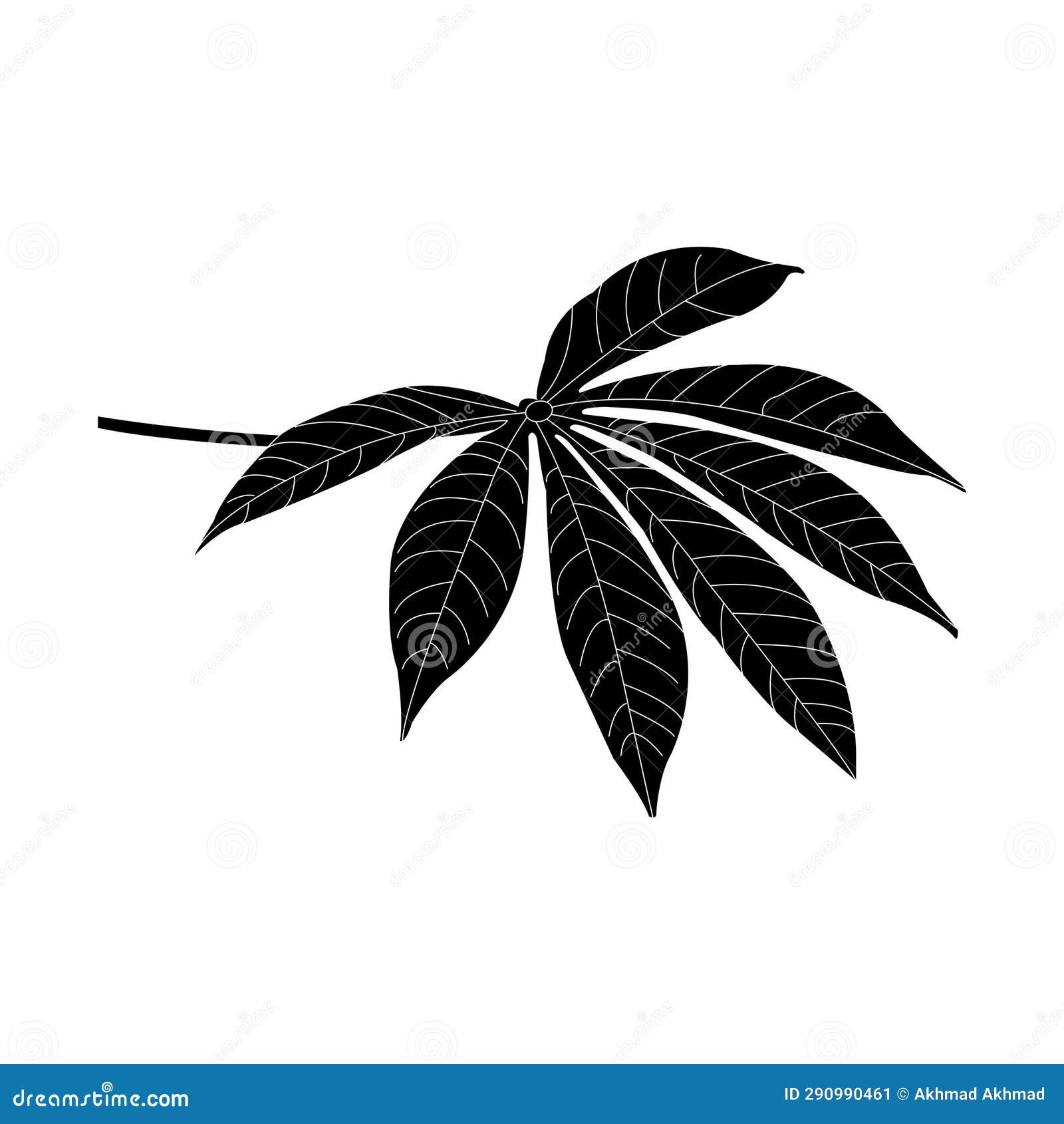 Cassava leaf icon stock vector. Illustration of tropical - 290990461