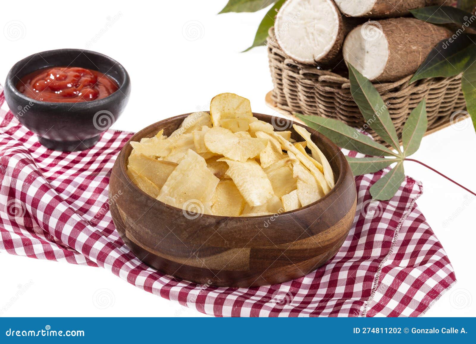Cassava Manioc Esculenta Snacks Fried Yuca Flakes Stock Photo - Image ...