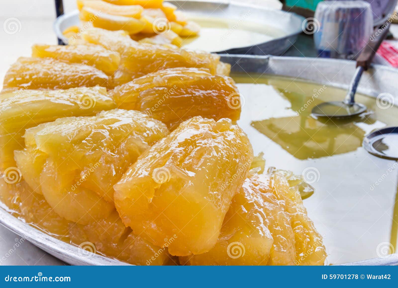 Cassava or Tapiopca in Syrup,Thai Dessert Stock Photo - Image of boiled ...