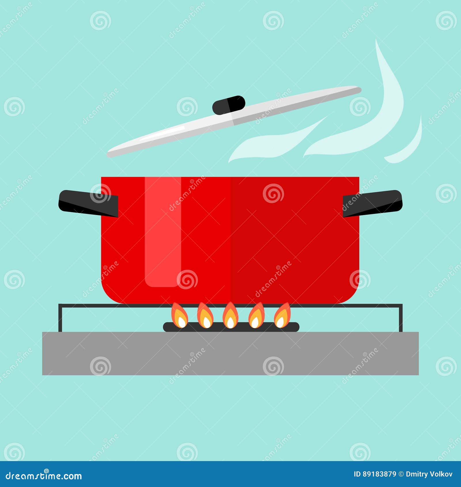 Casserole with Soup on Fire Stock Vector - Illustration of kitchenware ...
