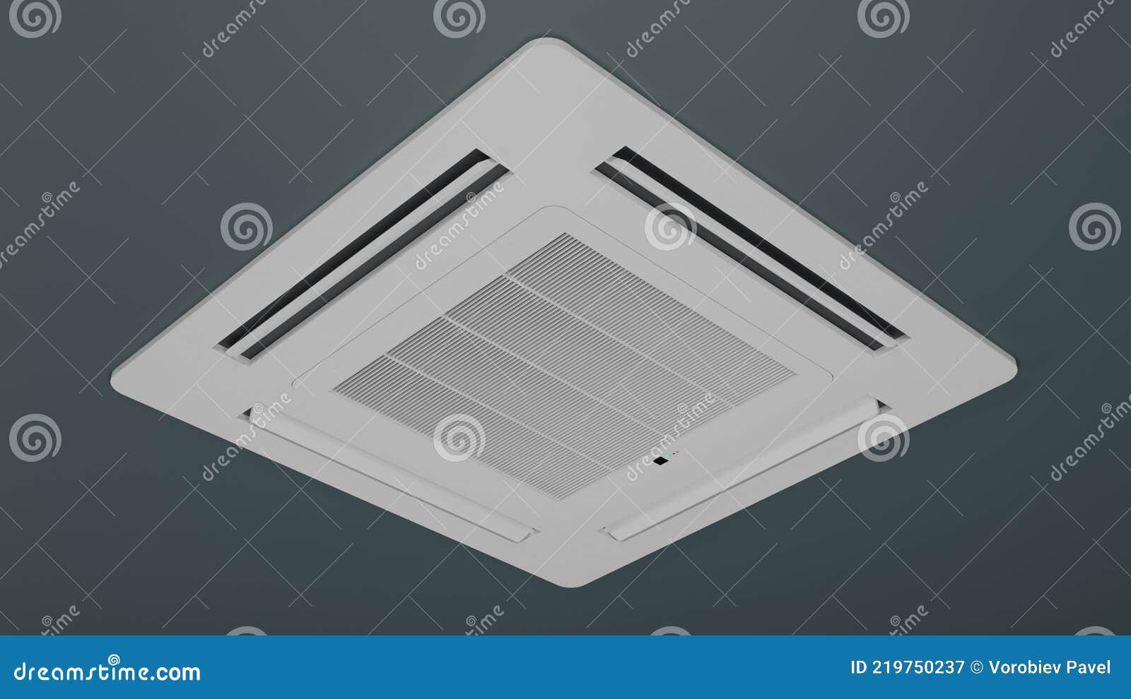 Cassette Air Conditioner. 3d Render Stock Illustration - Illustration ...