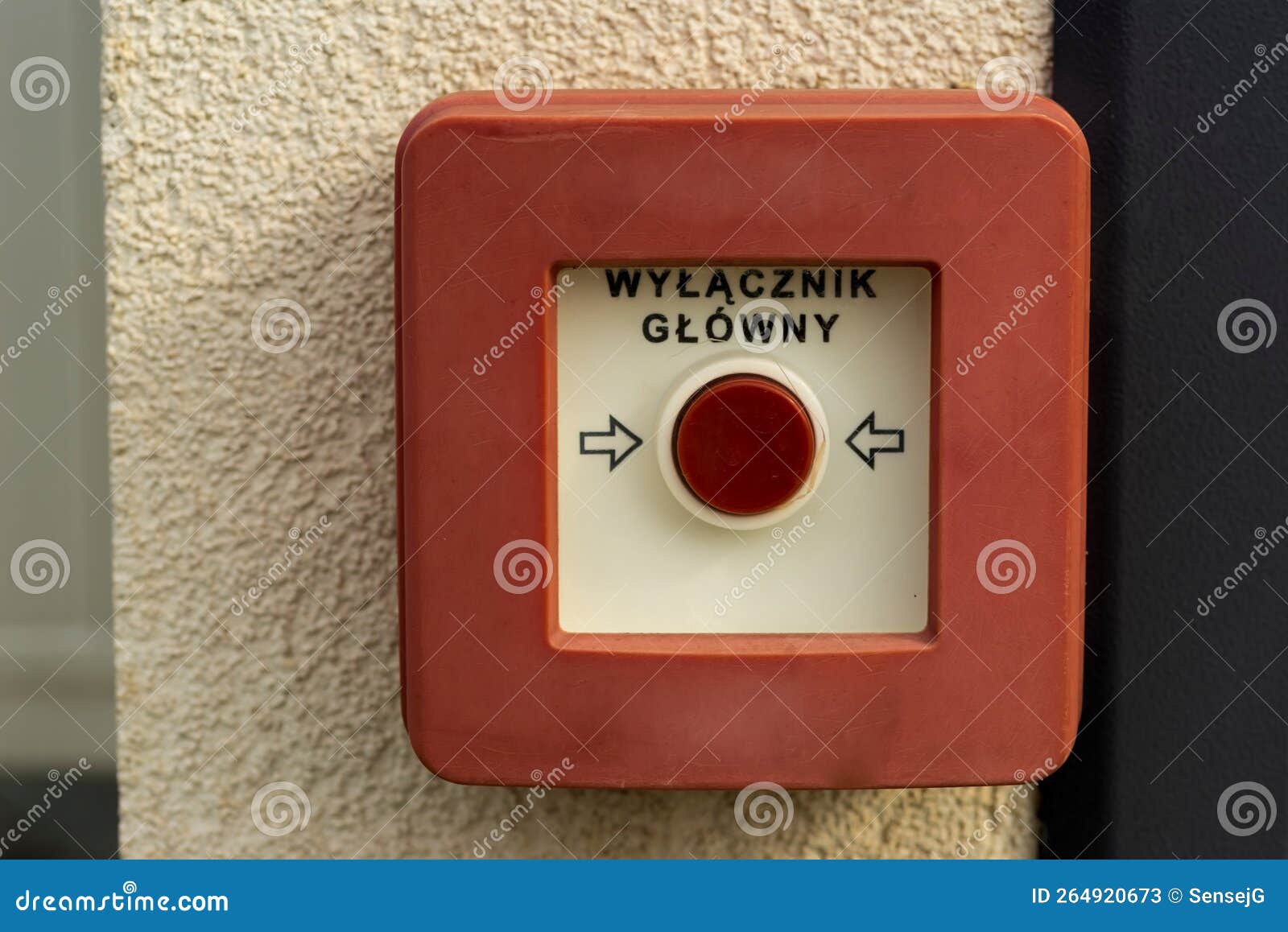 Cassette with a Button and the Inscription "Main Switch" . Stock Image ...