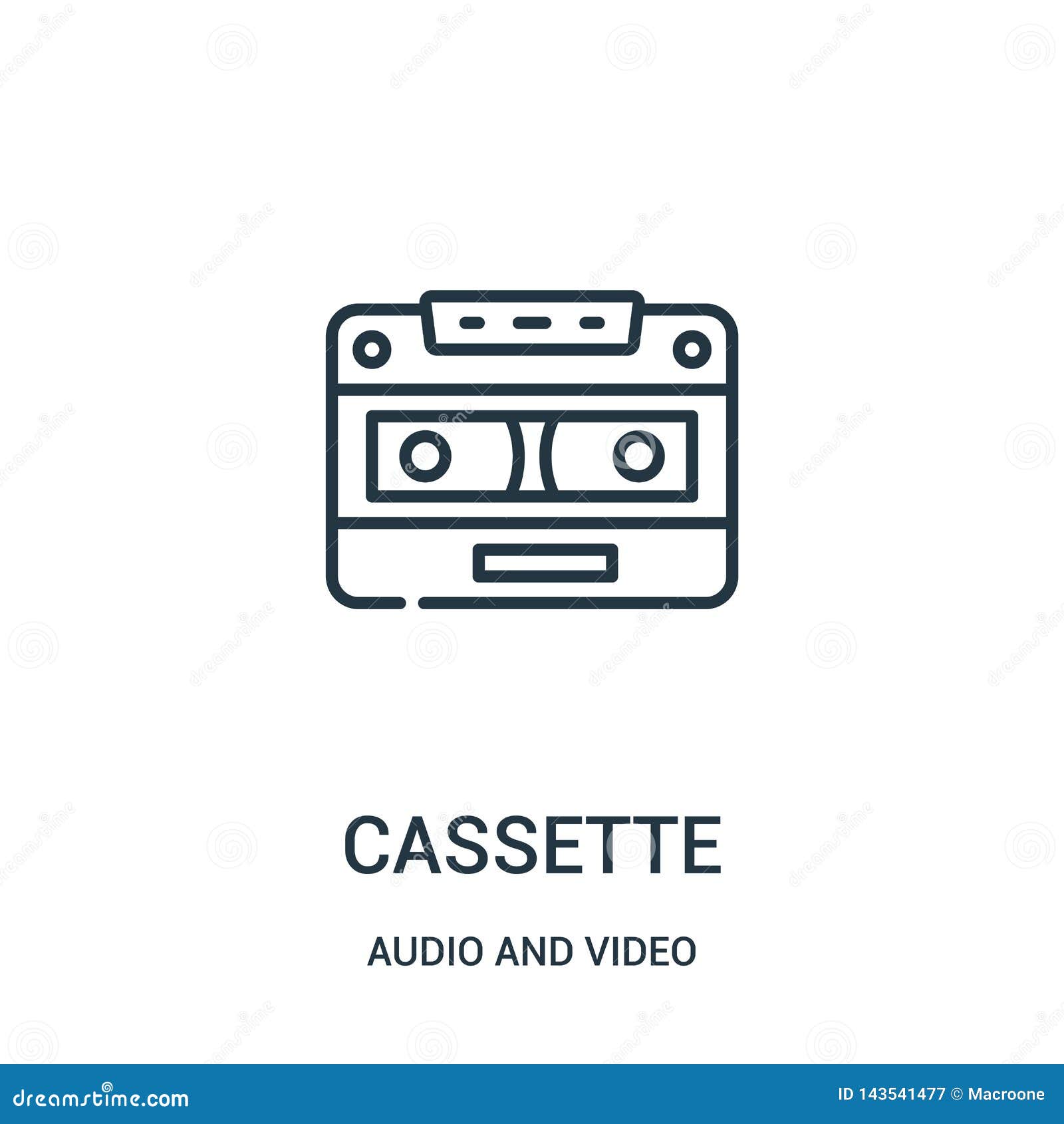 Cassette Icon Vector from Audio and Video Collection. Thin Line ...