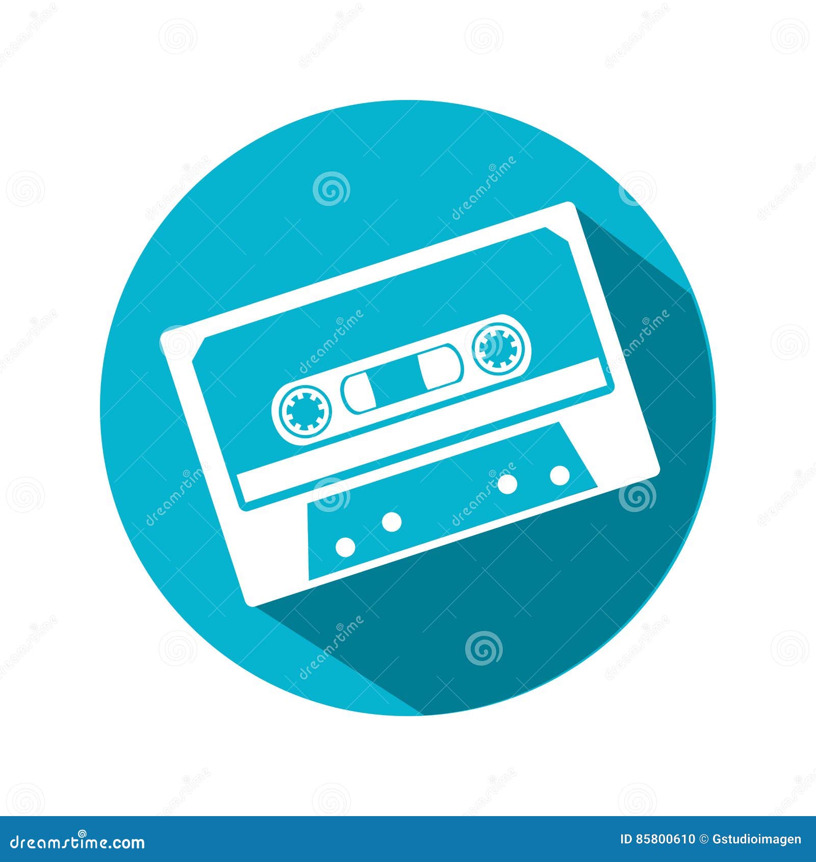 Cassette old music icon stock vector. Illustration of plastic - 85800610