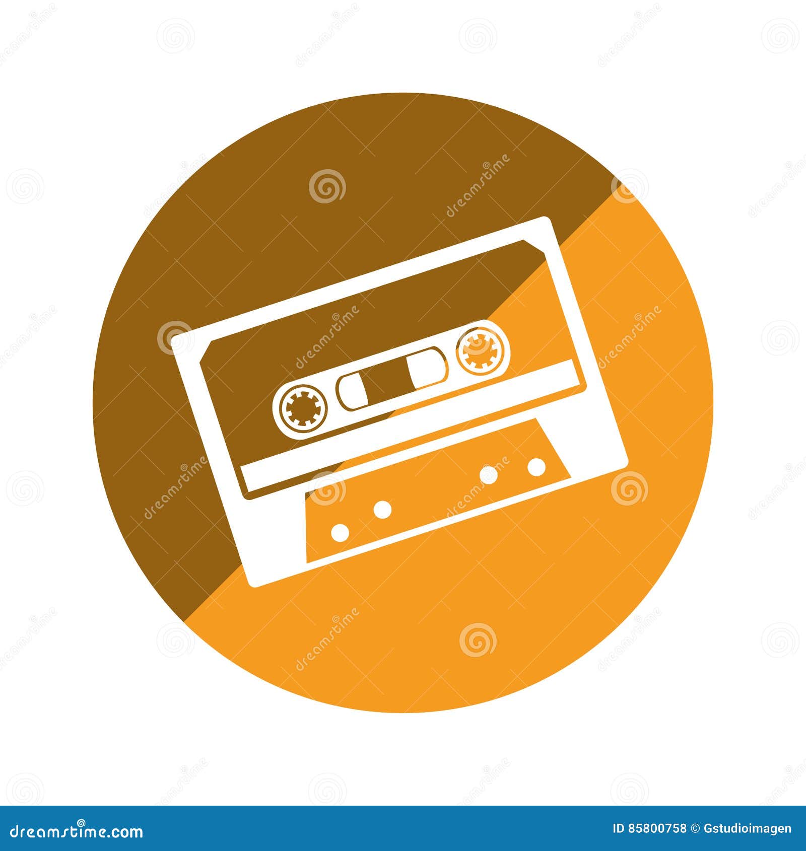 Cassette old music icon stock vector. Illustration of sign - 85800758