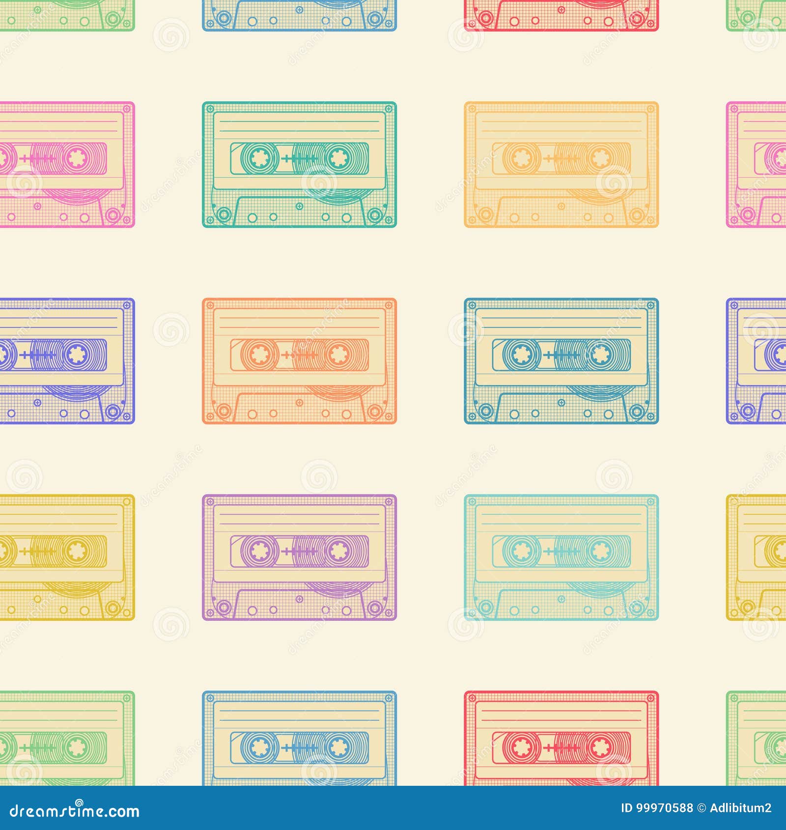 Cassette pattern stock vector. Illustration of record - 99970588