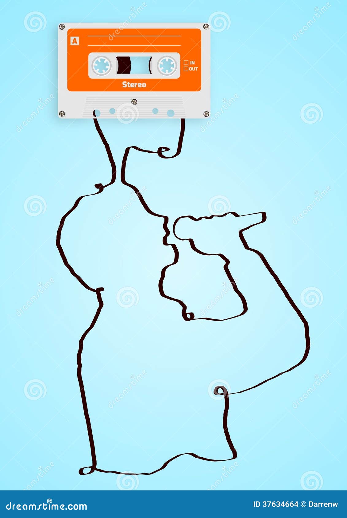 Cassette Singer stock illustration. Illustration of person - 37634664