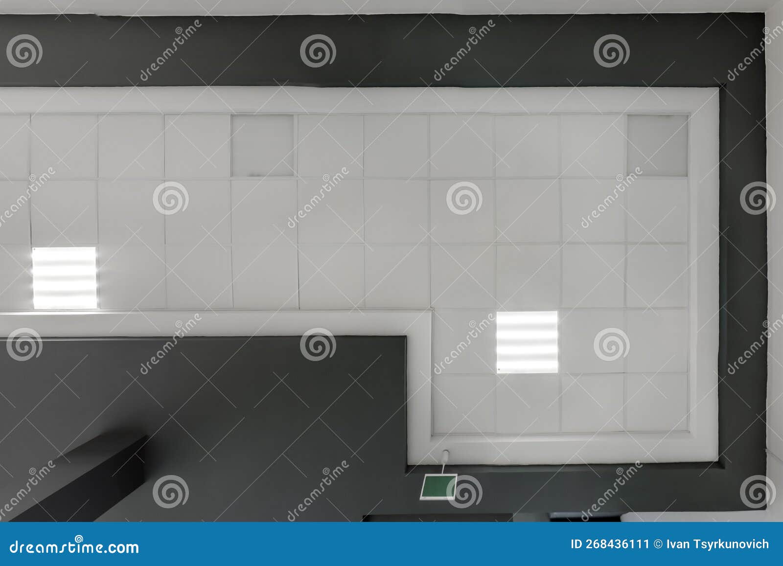 Cassette Stretched or Suspended Ceiling with Square Halogen Spots Lamps ...