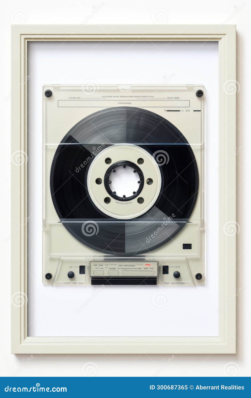 A Cassette Tape is Displayed in a White Frame Stock Illustration ...