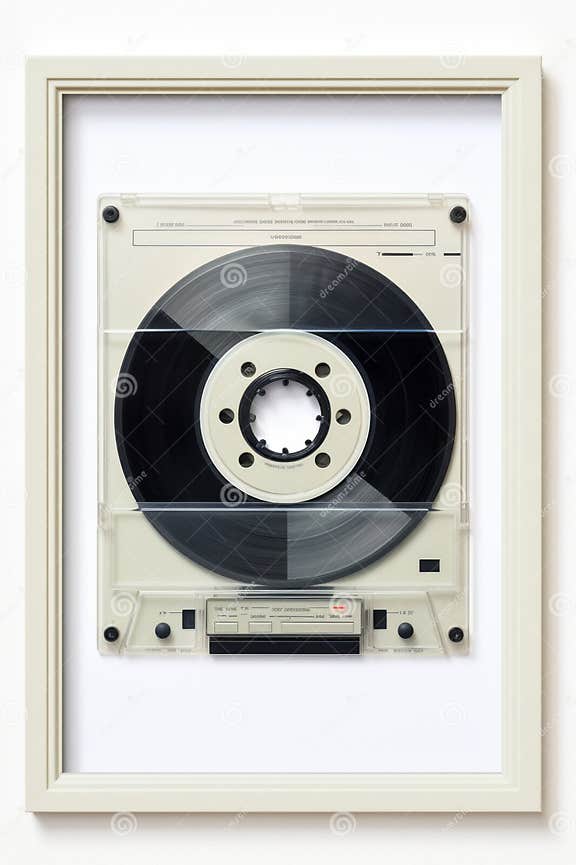 A Cassette Tape is Displayed in a White Frame Stock Illustration ...