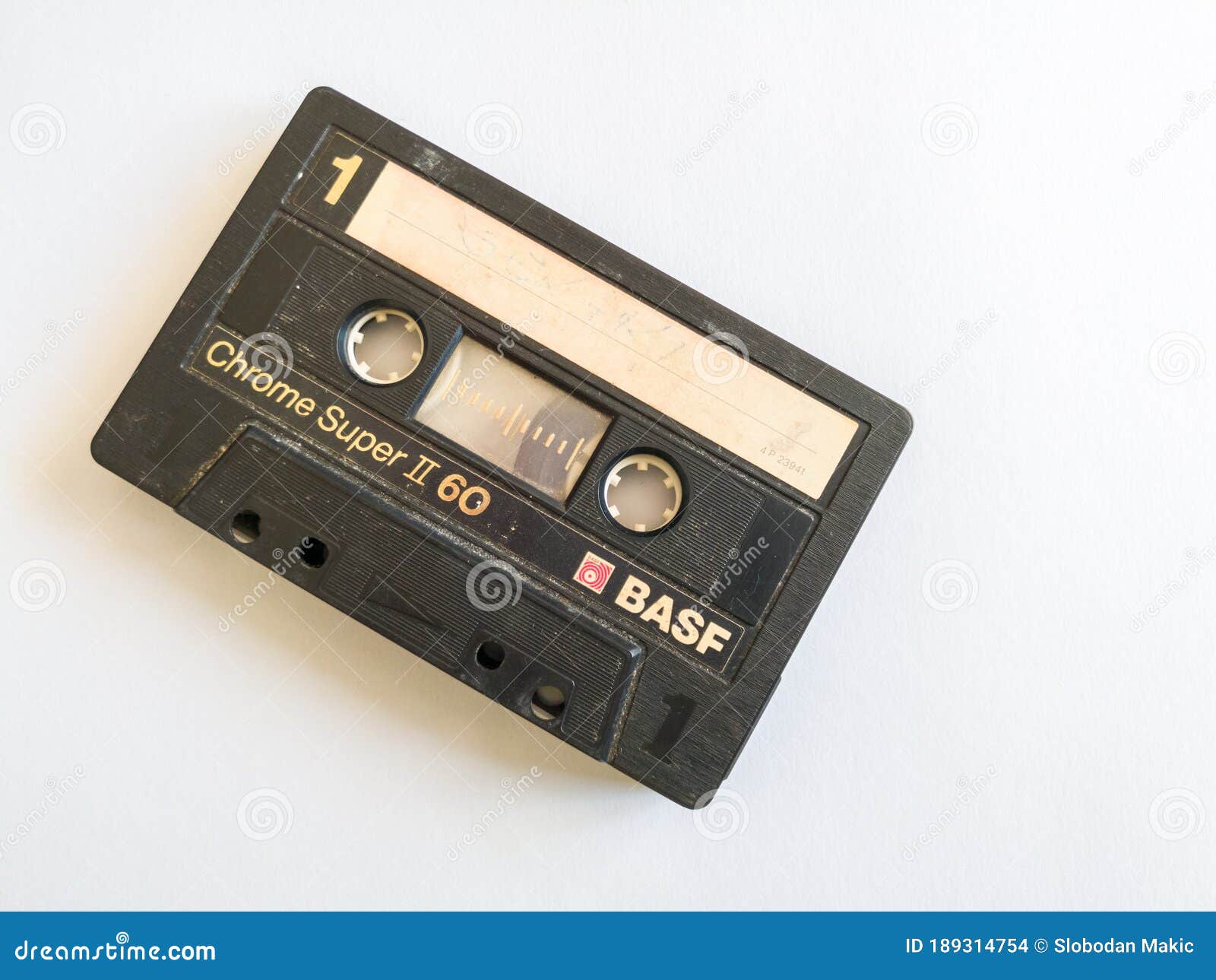 Cassette Tape, Object Isolated on a White Background, Analog Magnetic ...