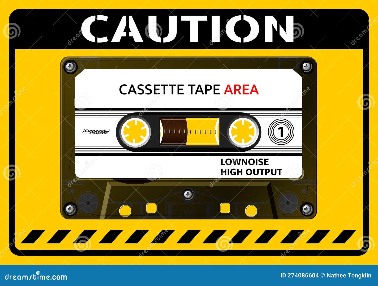 Cassette Tape Poster Vintage Caution Sign Style Stock Illustration ...