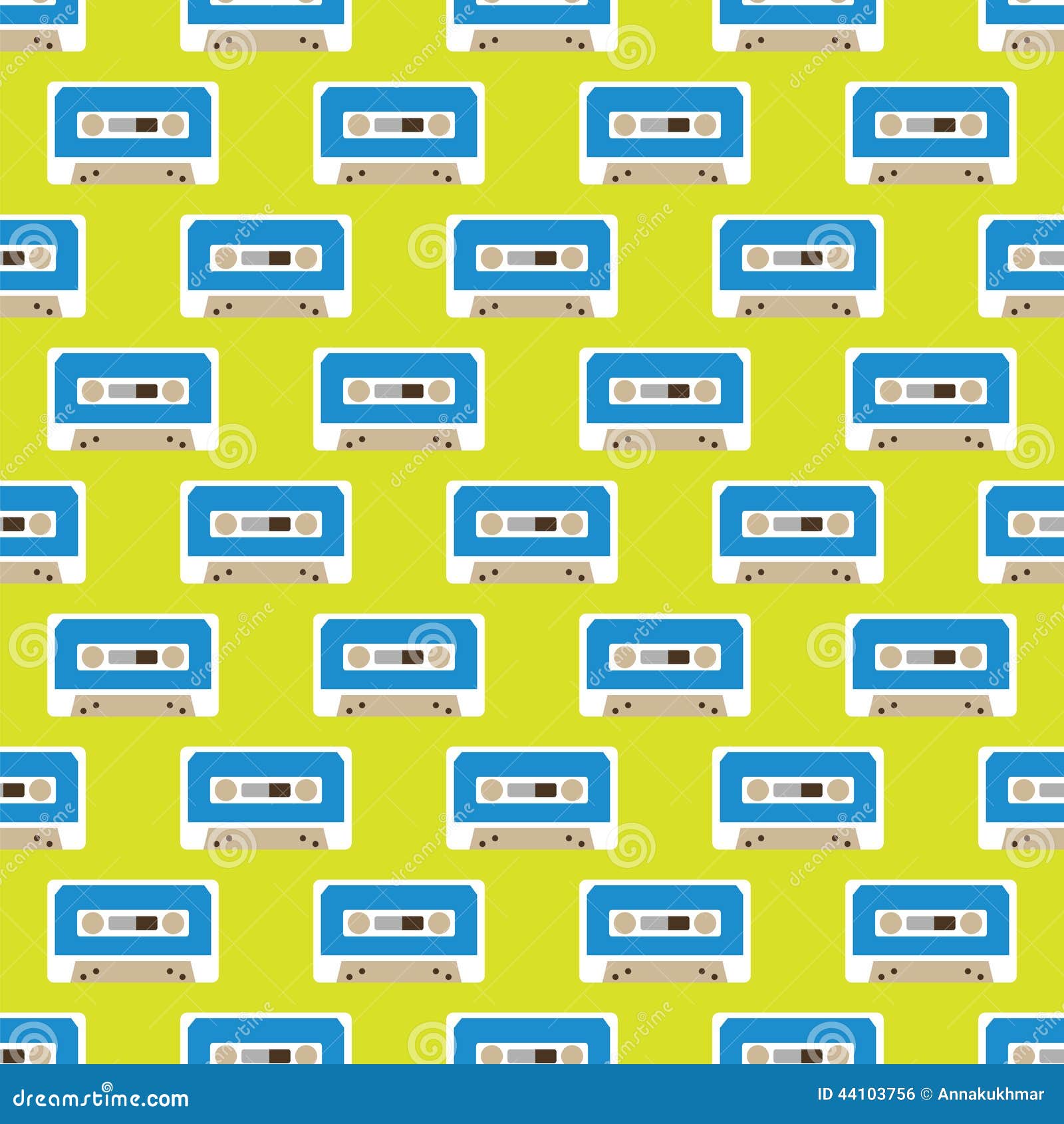 Cassette Tape Seamless Pattern Stock Illustration - Illustration of ...