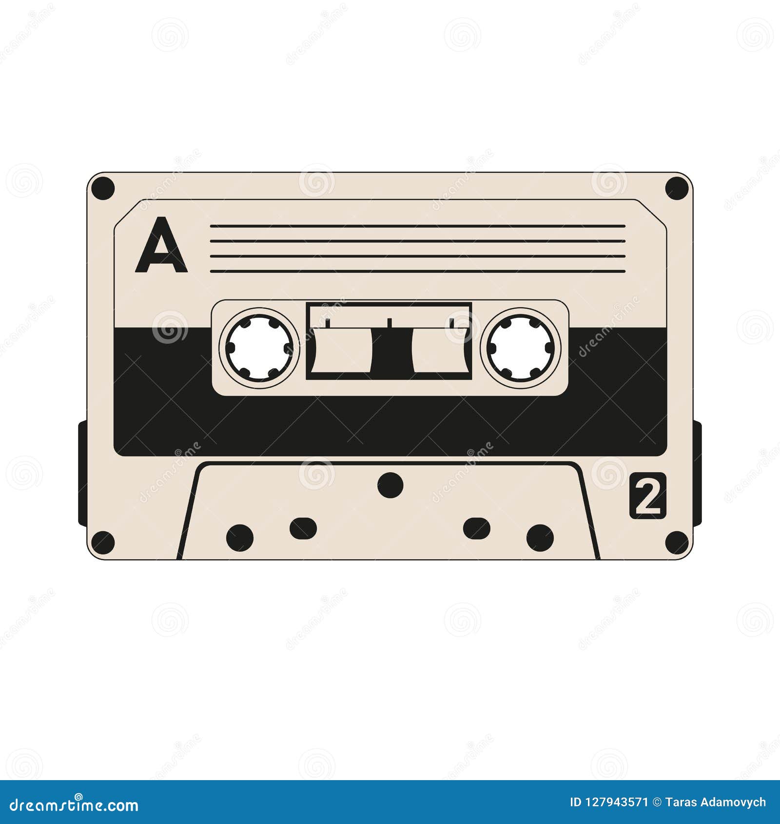 Cassette Tape Vector Illustration Flat Style Front Stock Vector ...