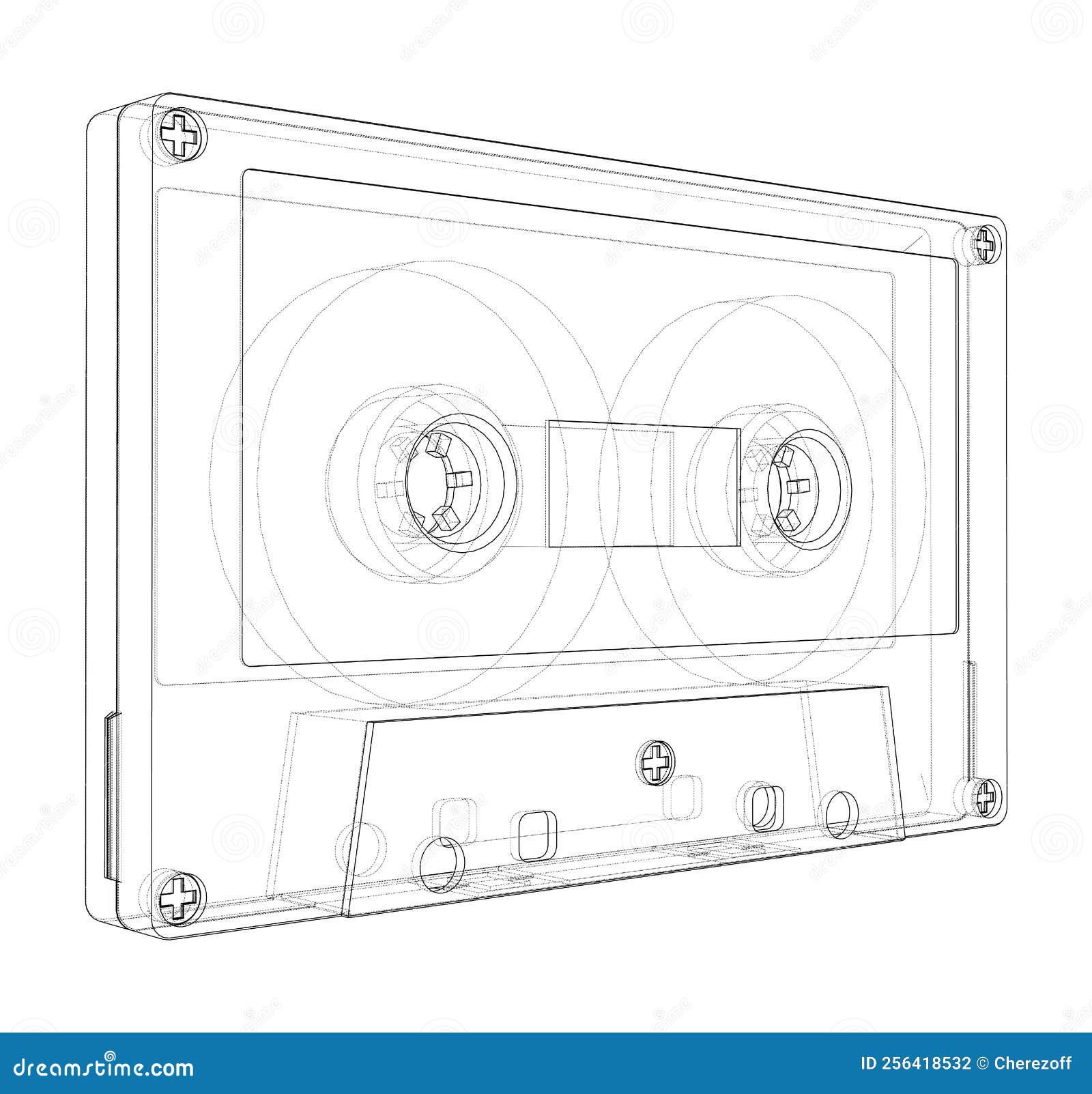 Cassette Tape. Vector Rendering of 3d Stock Illustration - Illustration ...