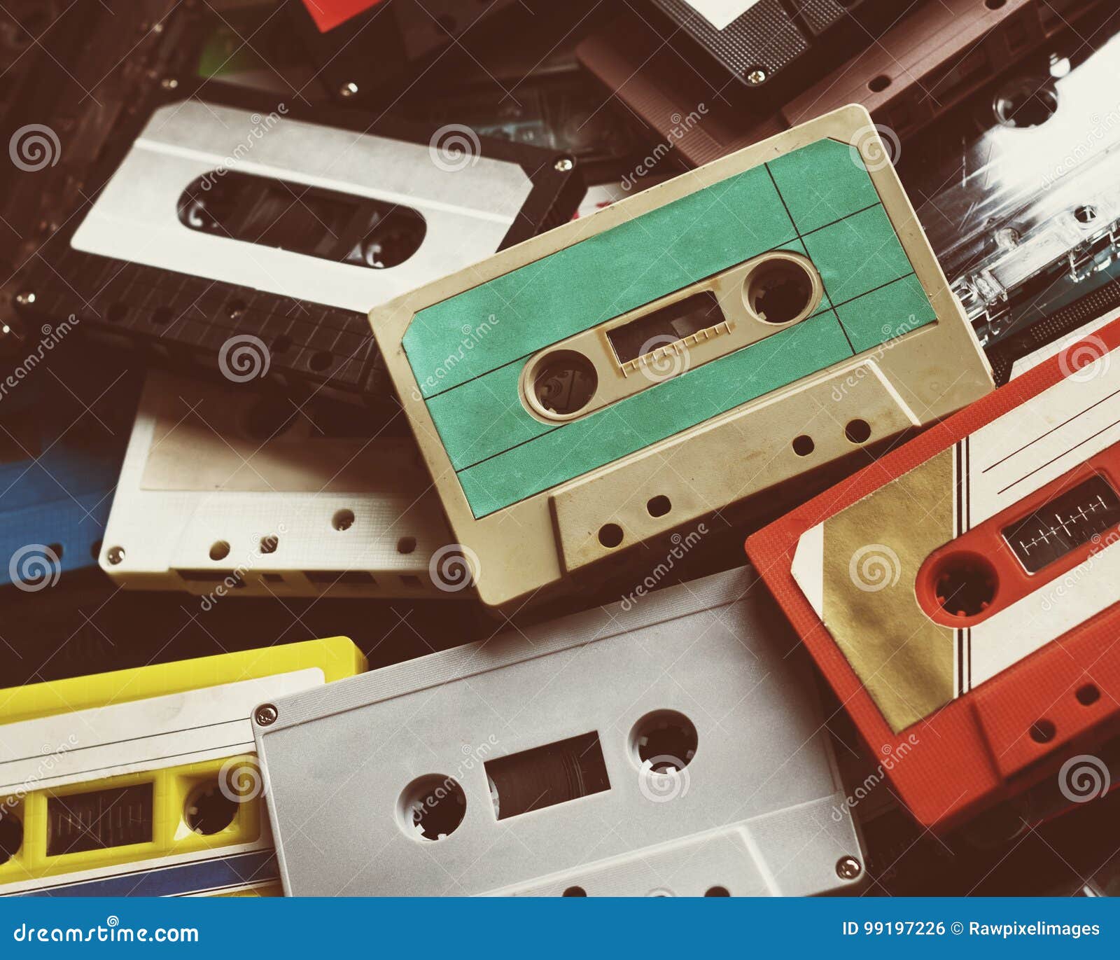 Cassette Tape Vintage Style Collection Stock Photo - Image of retro ...