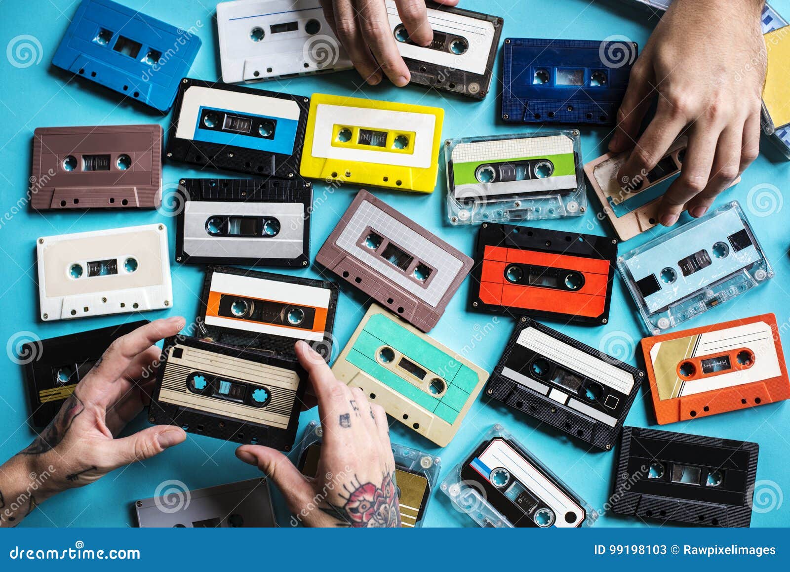 Cassette Tape Vintage Style Collection Stock Image - Image of ...