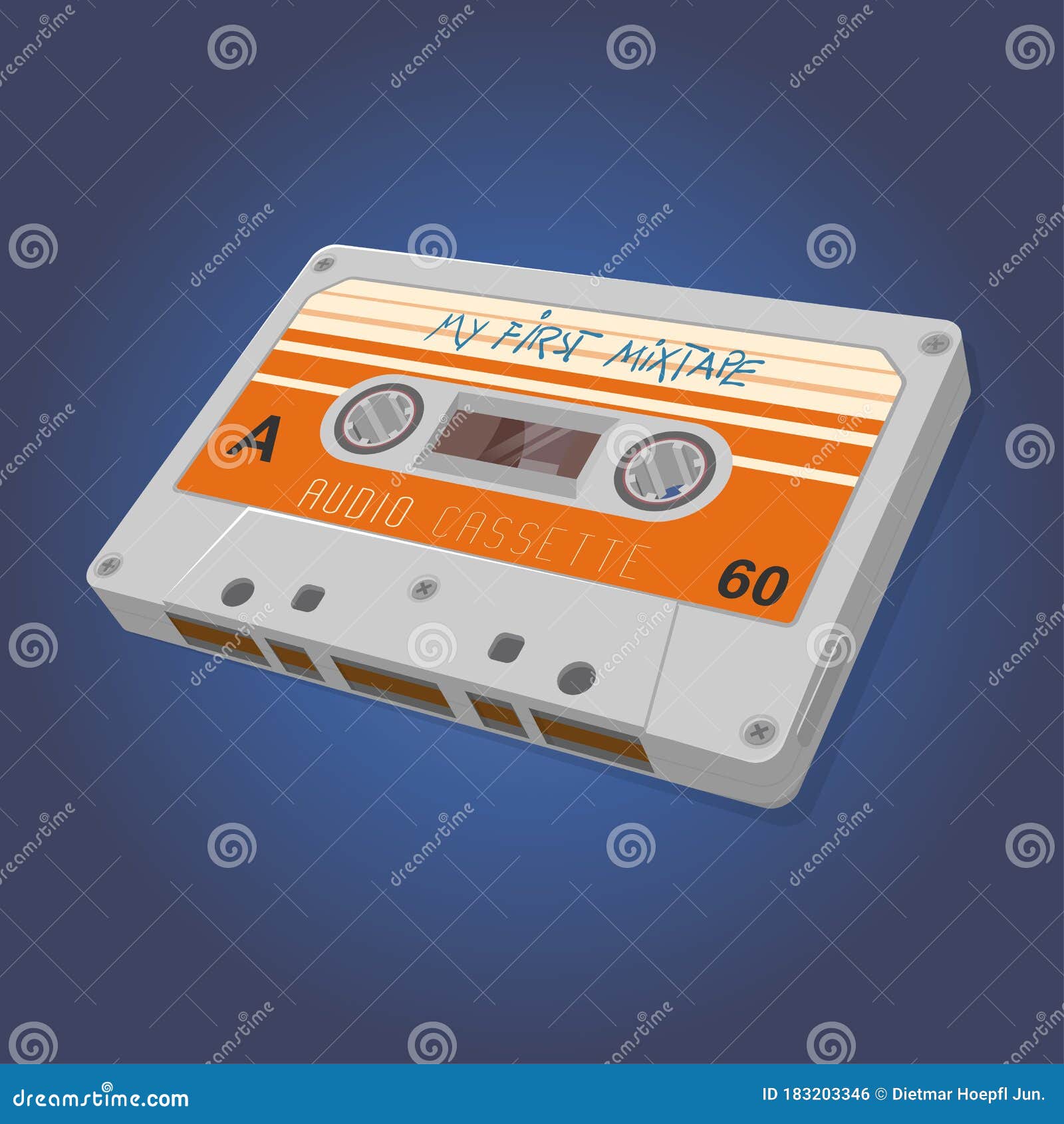 Retro Mixtape Banner With Vintage Audio Cassettes Vector Illustration ...