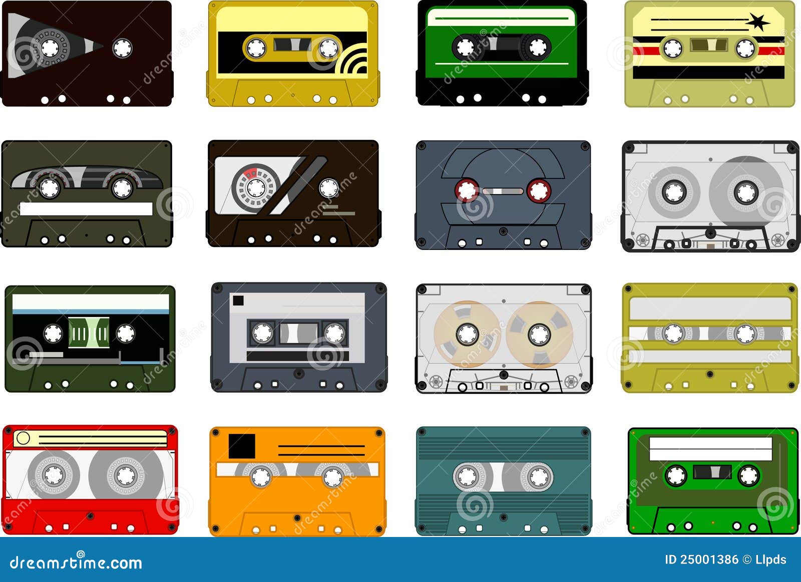 Cassette Stack Tapes Stock Illustrations – 17 Cassette Stack Tapes ...
