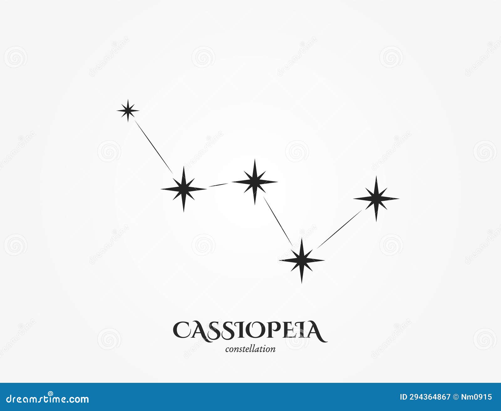 Cassiopeia Constellation. Astronomy and Stars Design Element. Vector ...