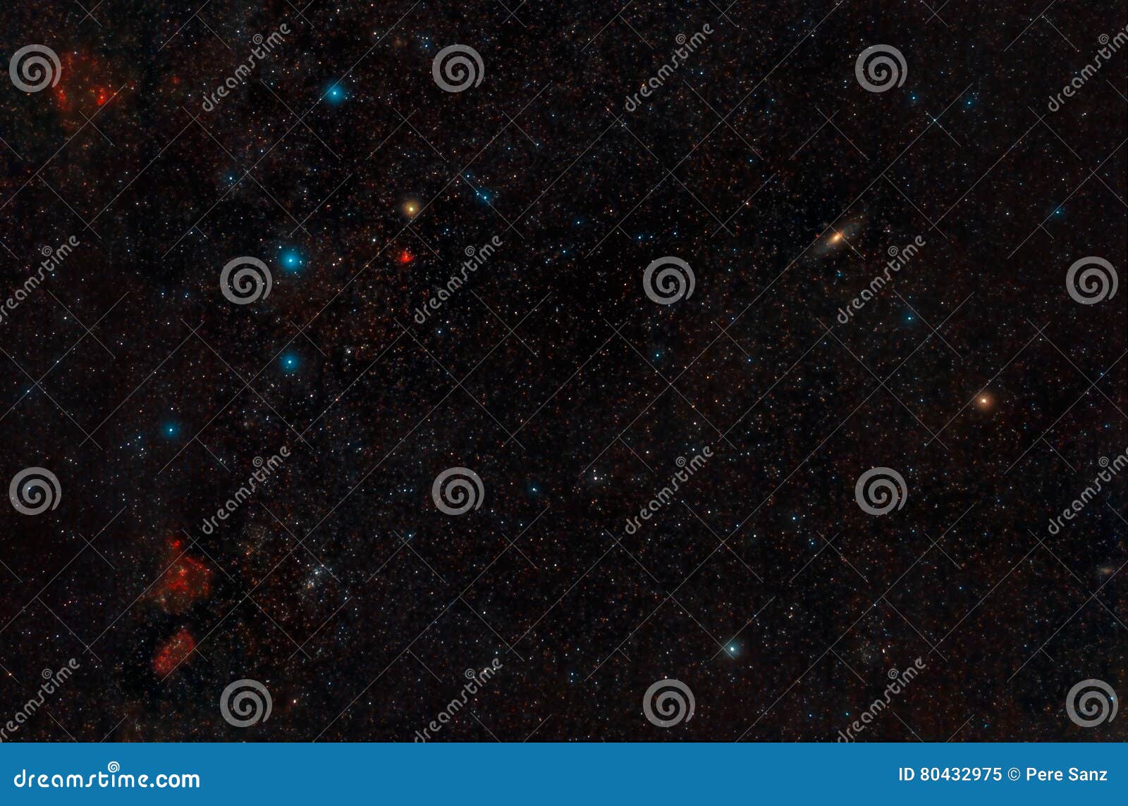 Cassiopeia Constellations and Andromeda Galaxy Stock Image - Image of ...