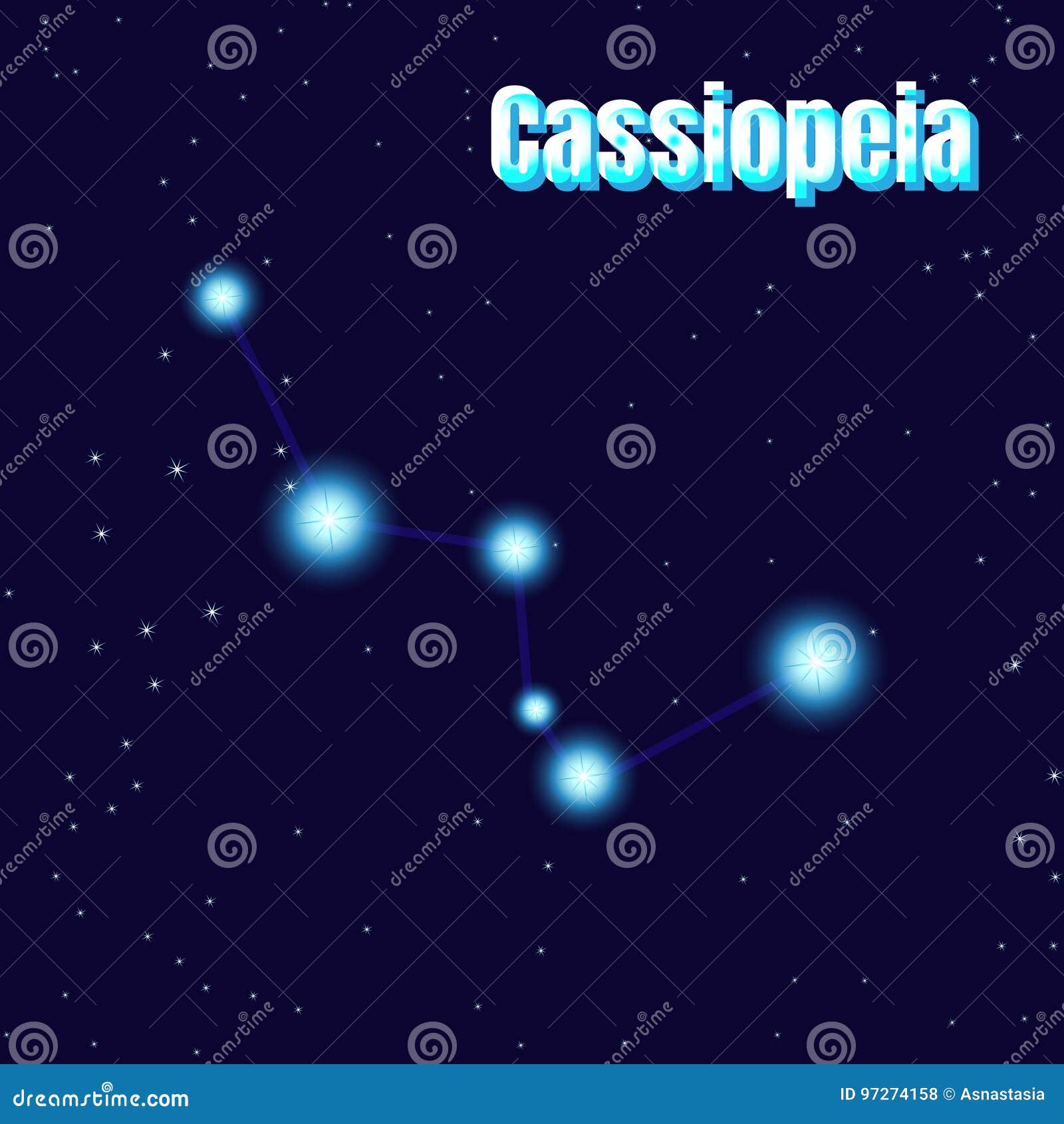 Cassiopeia Star Constellation, Cassiopeia Chair Stock Image ...