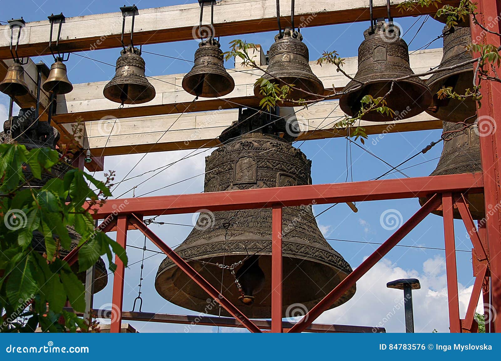 Cast bells in the belfry stock photo. Image of church - 84783576